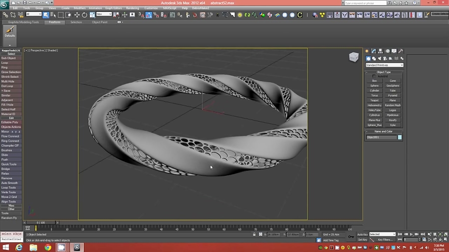 3D Tutorial | Modeling Triply Twisted Torus With Holes | 3dsmax