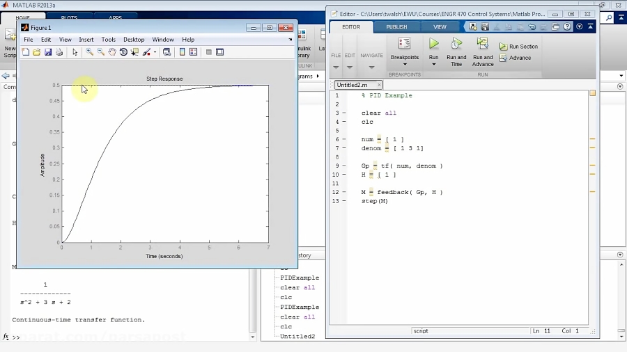 how to use the MatLab pid() function and Kp, Ki and Kd