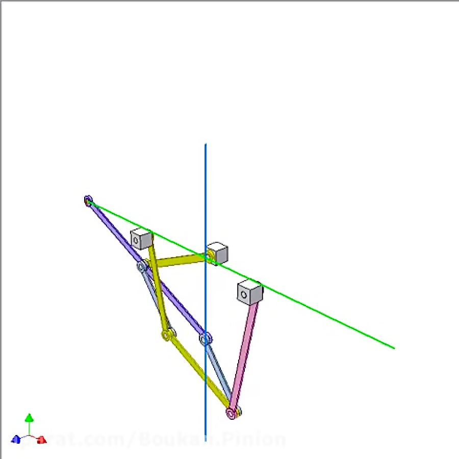 Linkage to draw two perpendicular straight lines 2