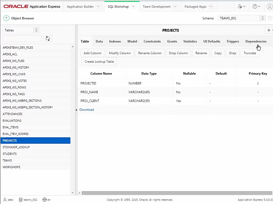 06 of 13 - Oracle APEX 5 - Define UI (user interface) defaults; modify a navigation menu item