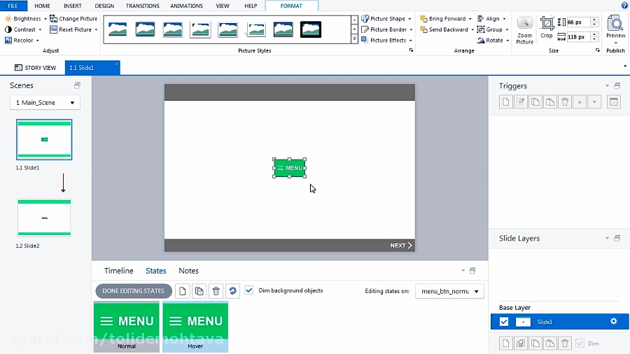 How to Create Custom Course Player in Articulate Storyline. Part II. Customizing navigation menu