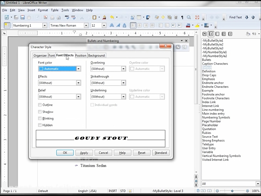 LibreOffice-Writer (28) Numbering Styles