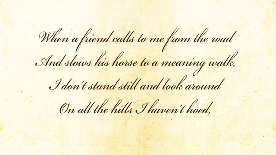 A Time To Talk by Robert Frost - Poetry Reading