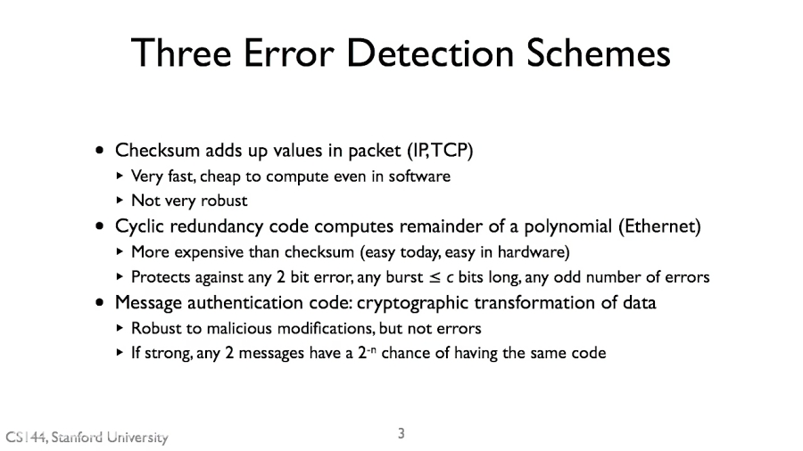 COURSERA STANFORD UNIVERSITY-COMPUTER NETWORKING-Data error detection