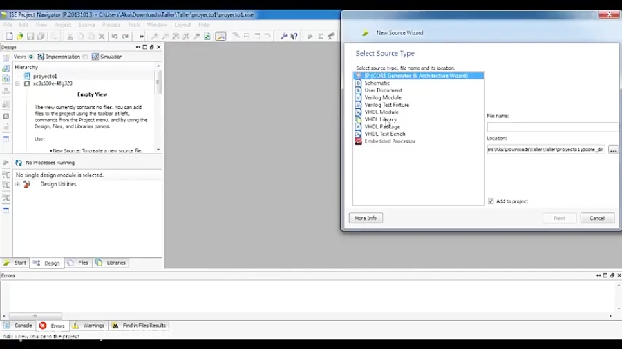 Tutorial 1 VHDL XILINX ISE Design Suite