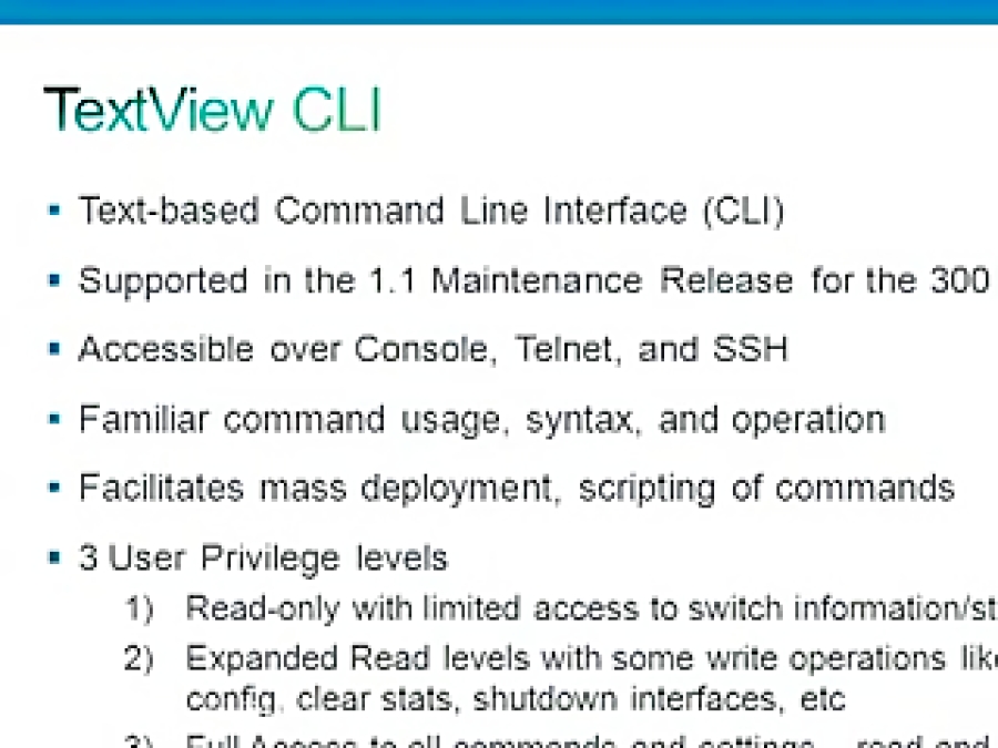 CLI Demo 300 Series Switch