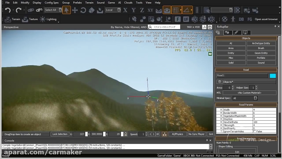 CryEngine 3 SDK: How to Create/Add Roads and Add a Vehicle - Tutorial 09