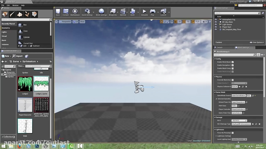 Unreal Engine 4 2D Game Creation with Paper2D Part 3 - Using Sprites to ...