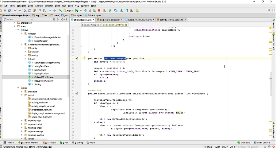 recyclerview in android