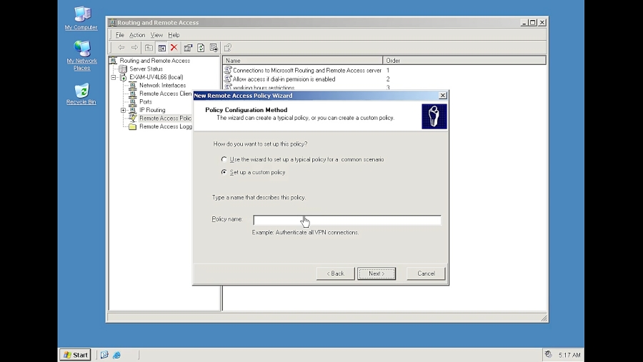 Creating a VPN Remote Access Policy