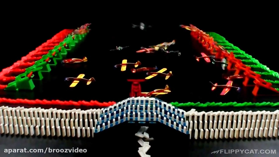 Spectacular Domino Rally Stunt Screen Link