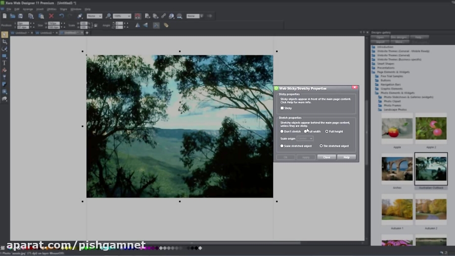 Web Design Tutorials for Xara Web Designer 11 Premium: Lesson 1 Stretch Background