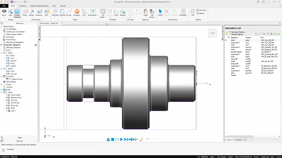FeatureCAM Getting Started - Tutorial - Part Handling for Turning