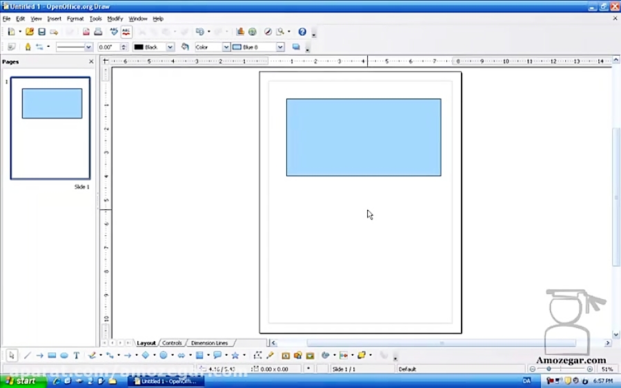 آموزش اپن آفیس دراو - Open Office Draw درس 3 - پروژه و فرمتها (Project Fo