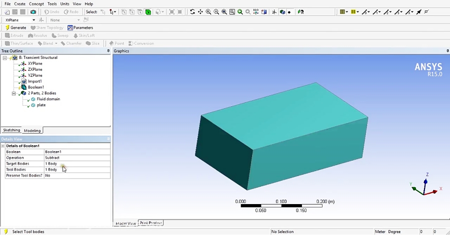 CFD ANSYS Tutorial - 2 way coupled FSI of a vibrating plate in water