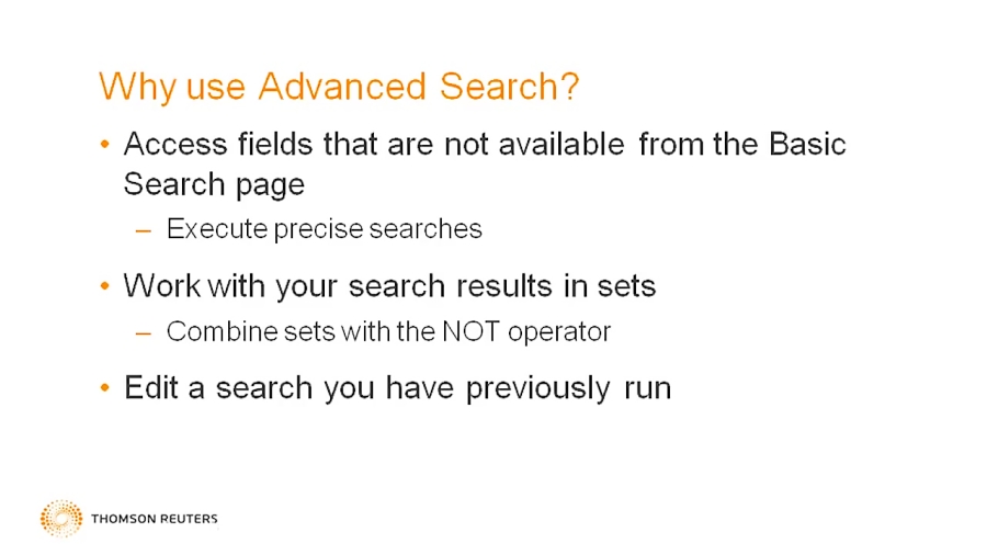 Web of Science: Advanced Search