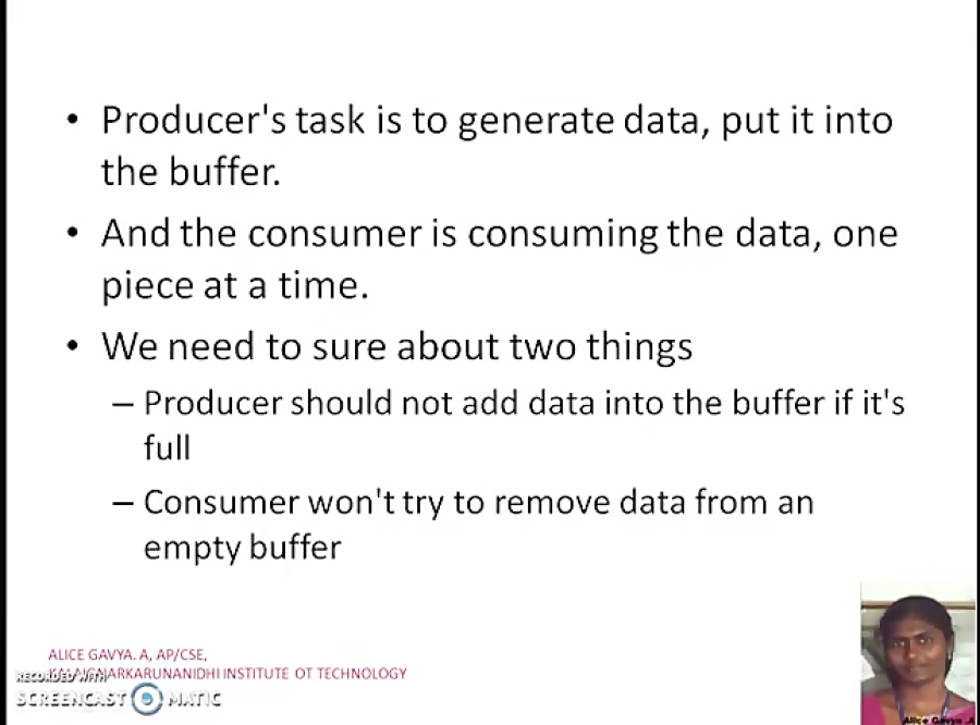 Producer Consumer Problem in Operating System by Alice Gavya