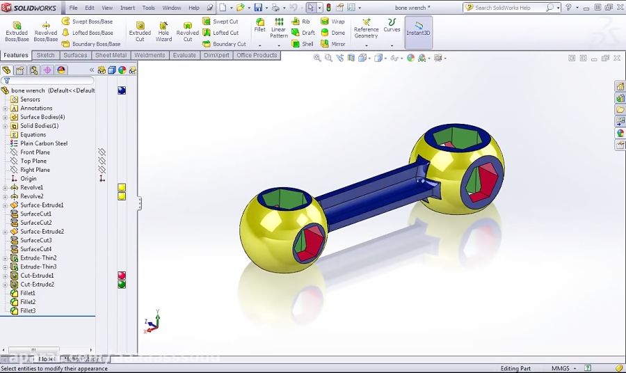 SolidWorks Tutorials: Adding Appearances