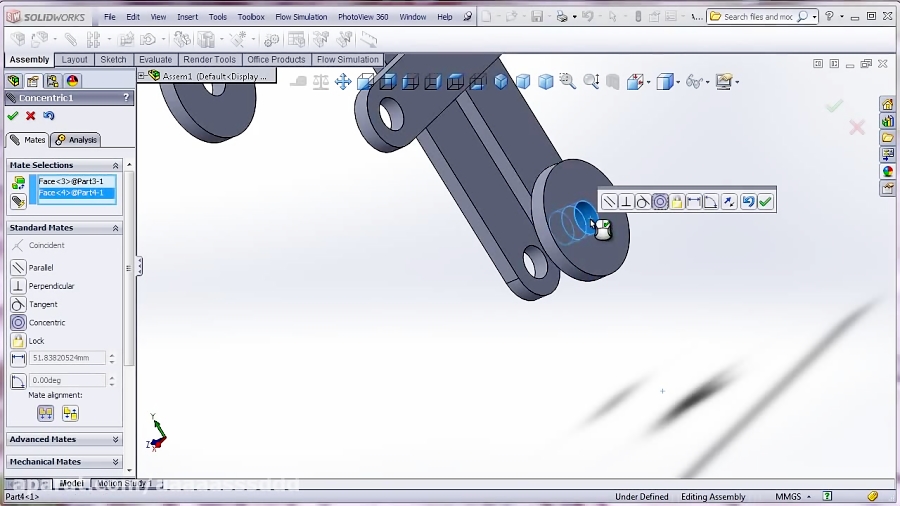 SolidWorks : Mate slot linkage