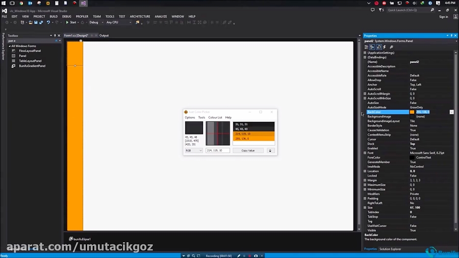 C Modern Flat Ui Dashboard Windows Form Visual Studio
